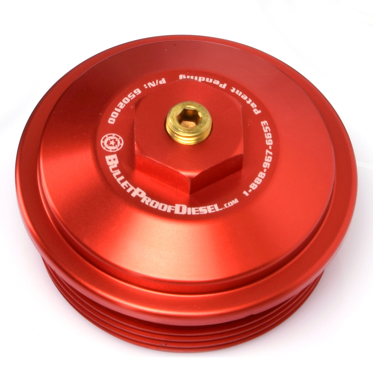 6.0L Anodized Billet Aluminum Diesel Fuel Filter Cap